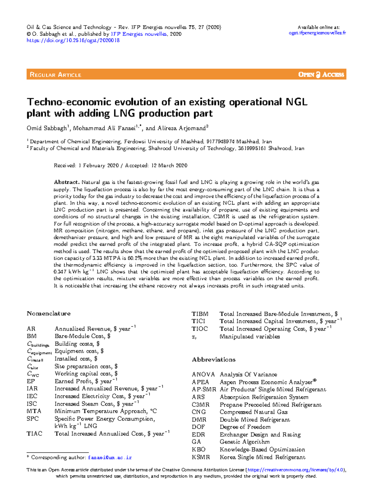 Techno-Economic Analysis of NGL Plant Evolution with LNG Production ...