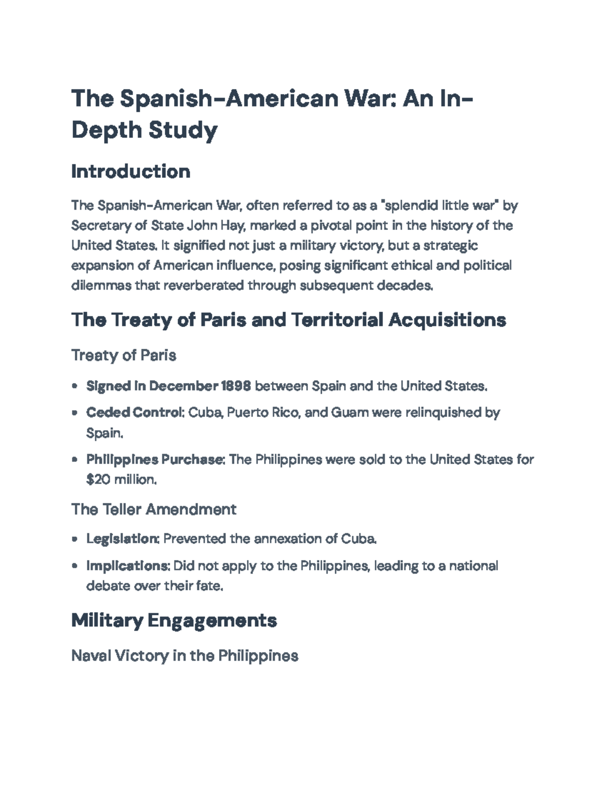 The Spanish-American War: Key Events, Impact & Legacy - In-Depth Study ...