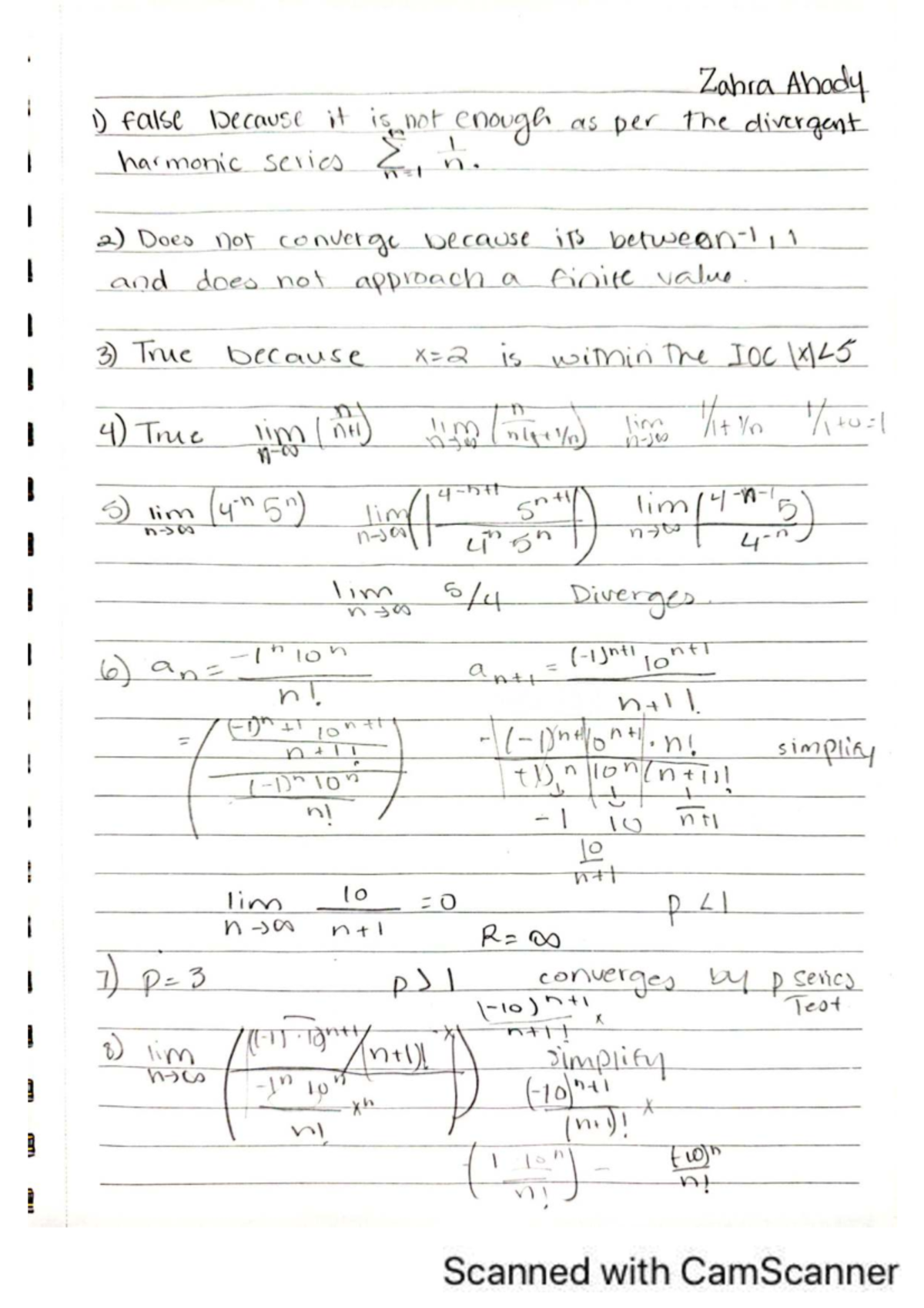 Divergent Harmonic Series Analysis and Convergence Tests (MATH 101 ...
