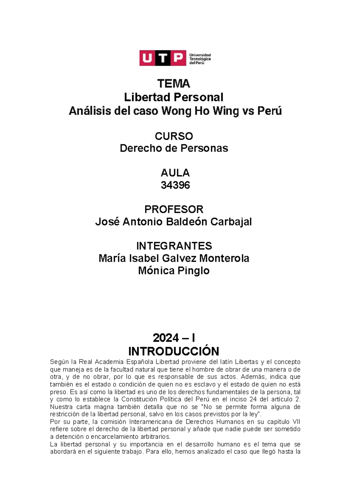 Análisis del Caso Wong Ho Wing en Derecho de Personas DE 34396 - Studocu
