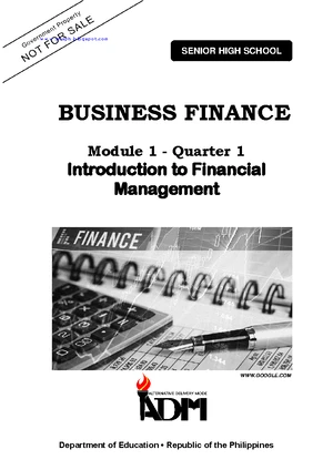 Business Finance Module 2-grade 12 ABM - Department of Education ...