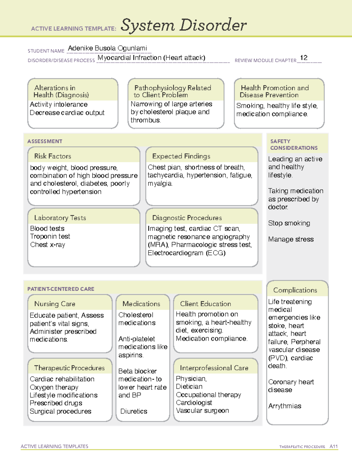 System Disorder Template 1 - ACTIVE LEARNING TEMPLATES THERAPEUTIC ...