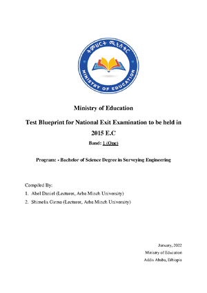 Law Blue Print (LLB) for Exit Exam ( - Ministry of Education Exam Blueprint for National Exit ...