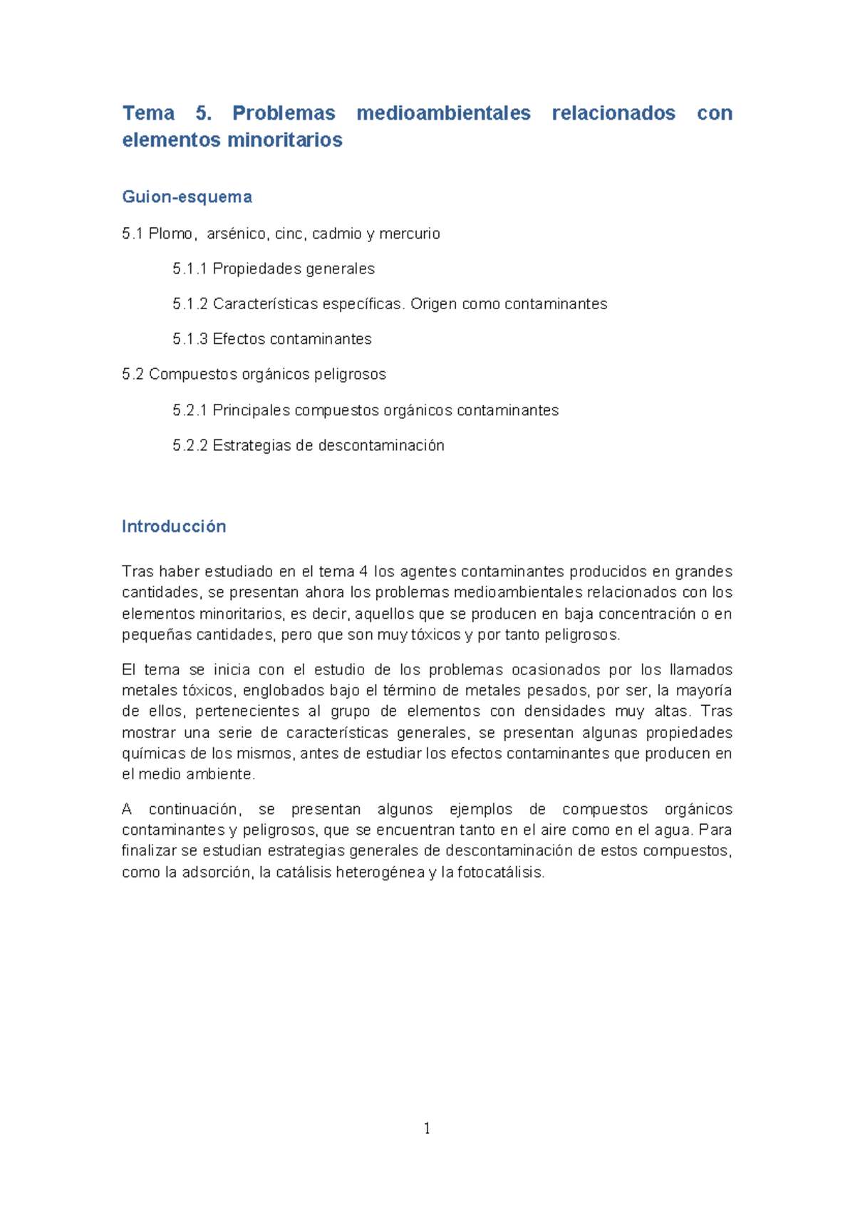 Problemas Medioambientales: Metales Pesados y Compuestos Orgánicos ...