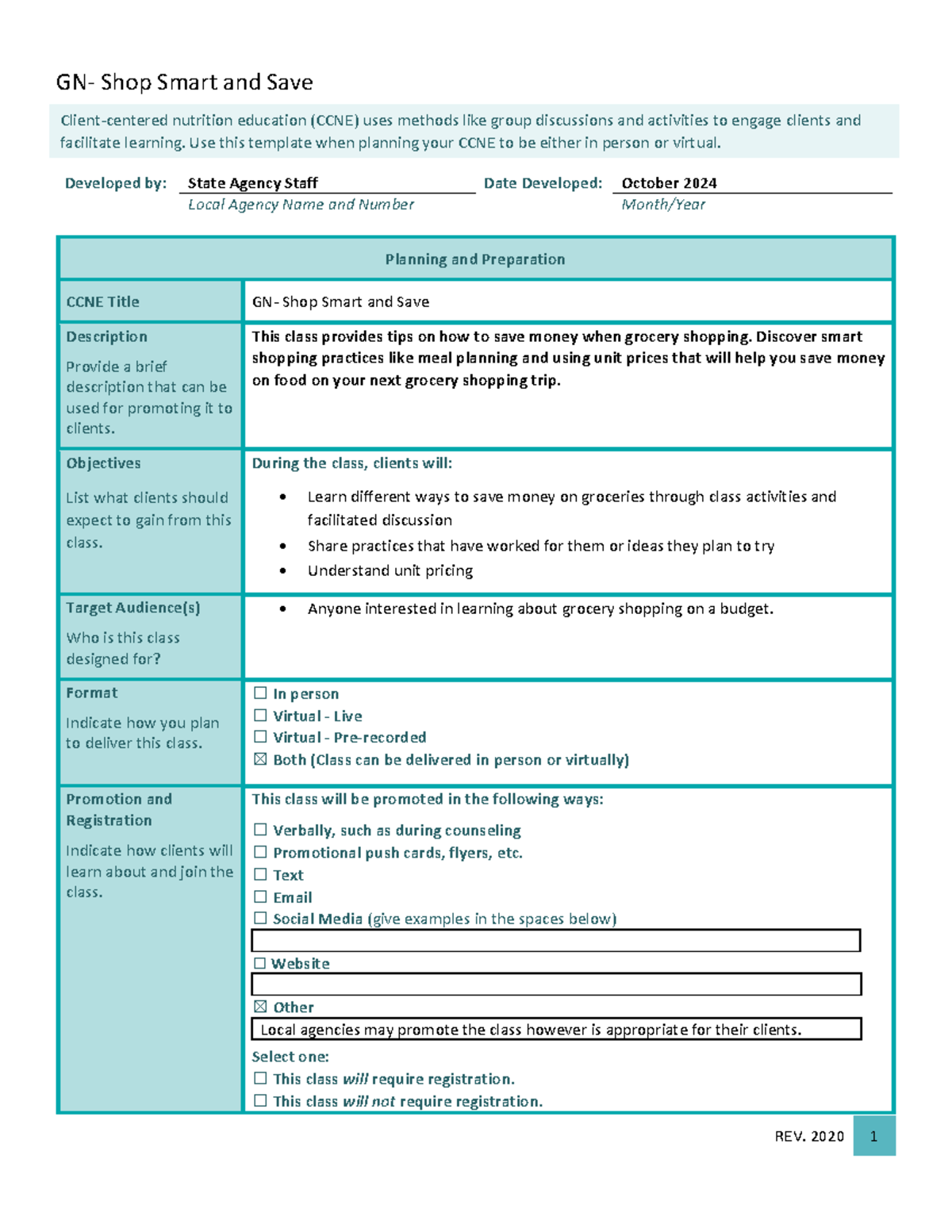 CCNE Shop Smart and Save: Grocery Budgeting Lesson Plan - Studocu