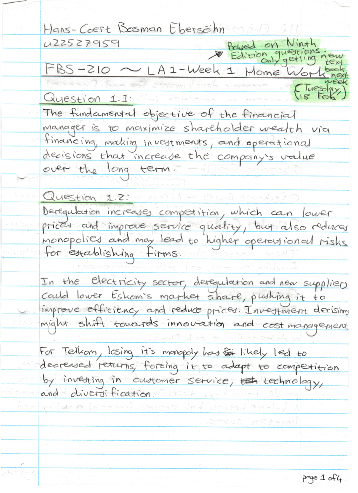H.B.Ebersohn u22527959 LA1 Homework FBS-210 2025-02-17 - Coert Bosman Ebersohn 422527959 Based ...