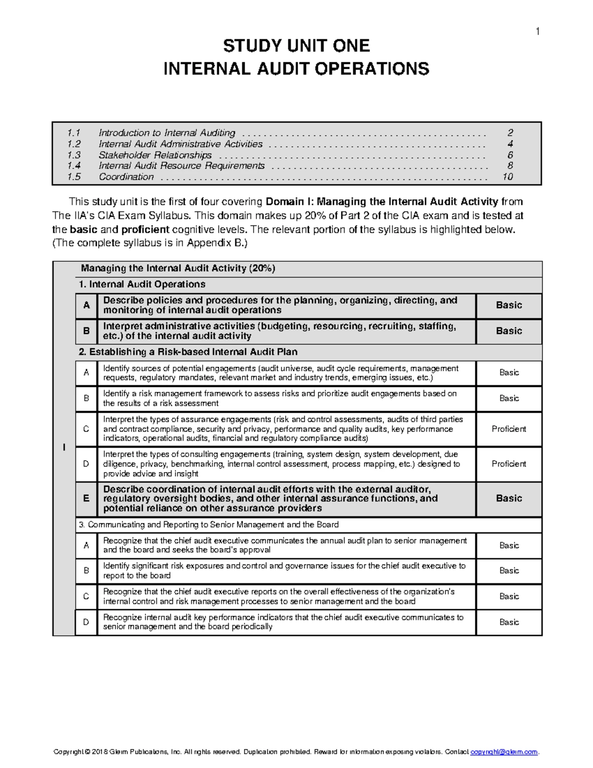 Unit 5 - Internal Audit: Key Concepts and Engagement Planning - Studocu