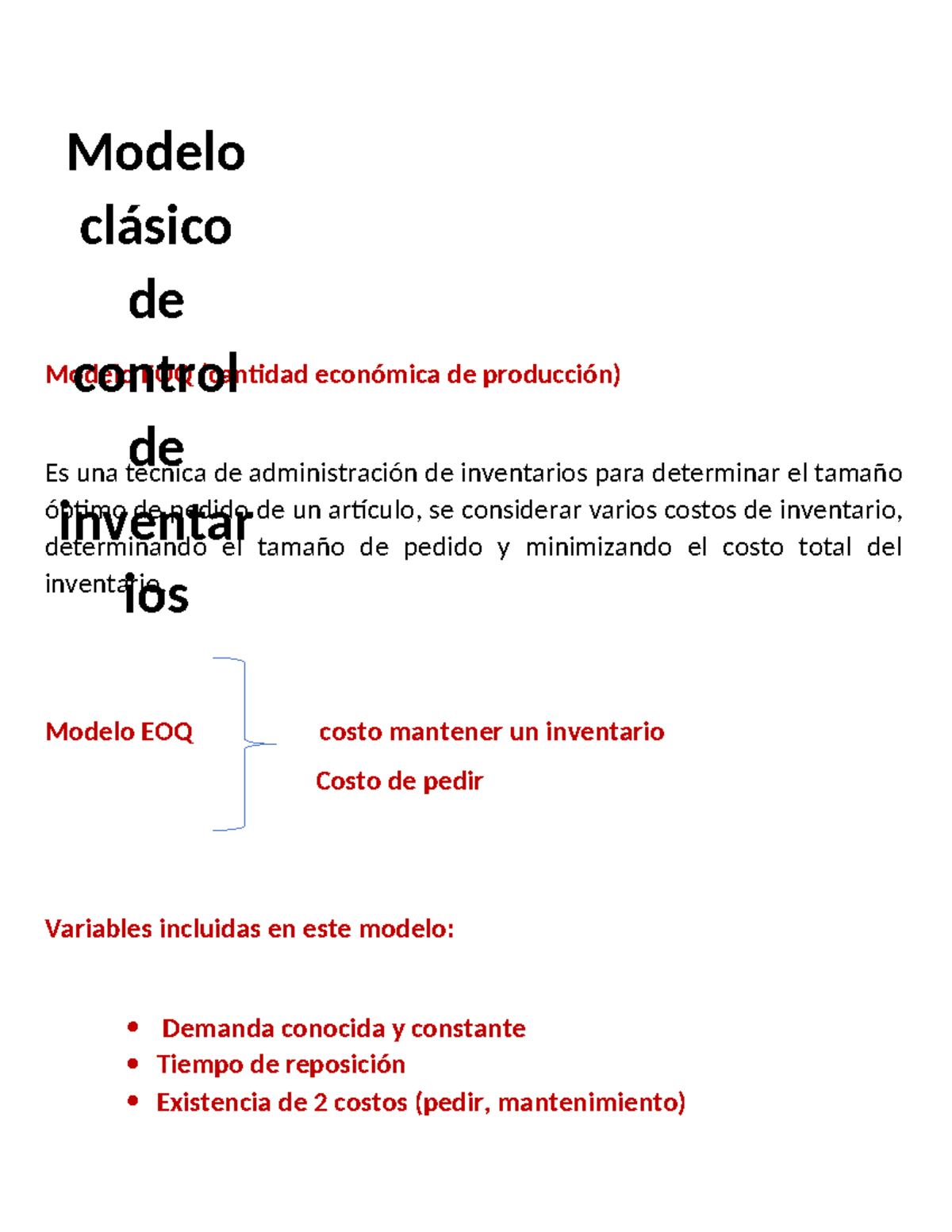 Modelo EOQ: Ejercicios y Análisis de Costos para Inventarios - Studocu
