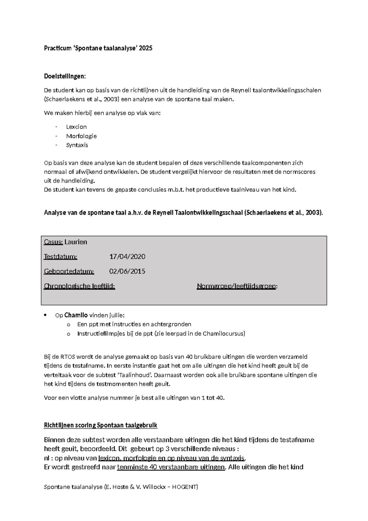 Practicum Taalanalyse RTOS 2025: Spontane Taalontwikkeling Evaluatie ...