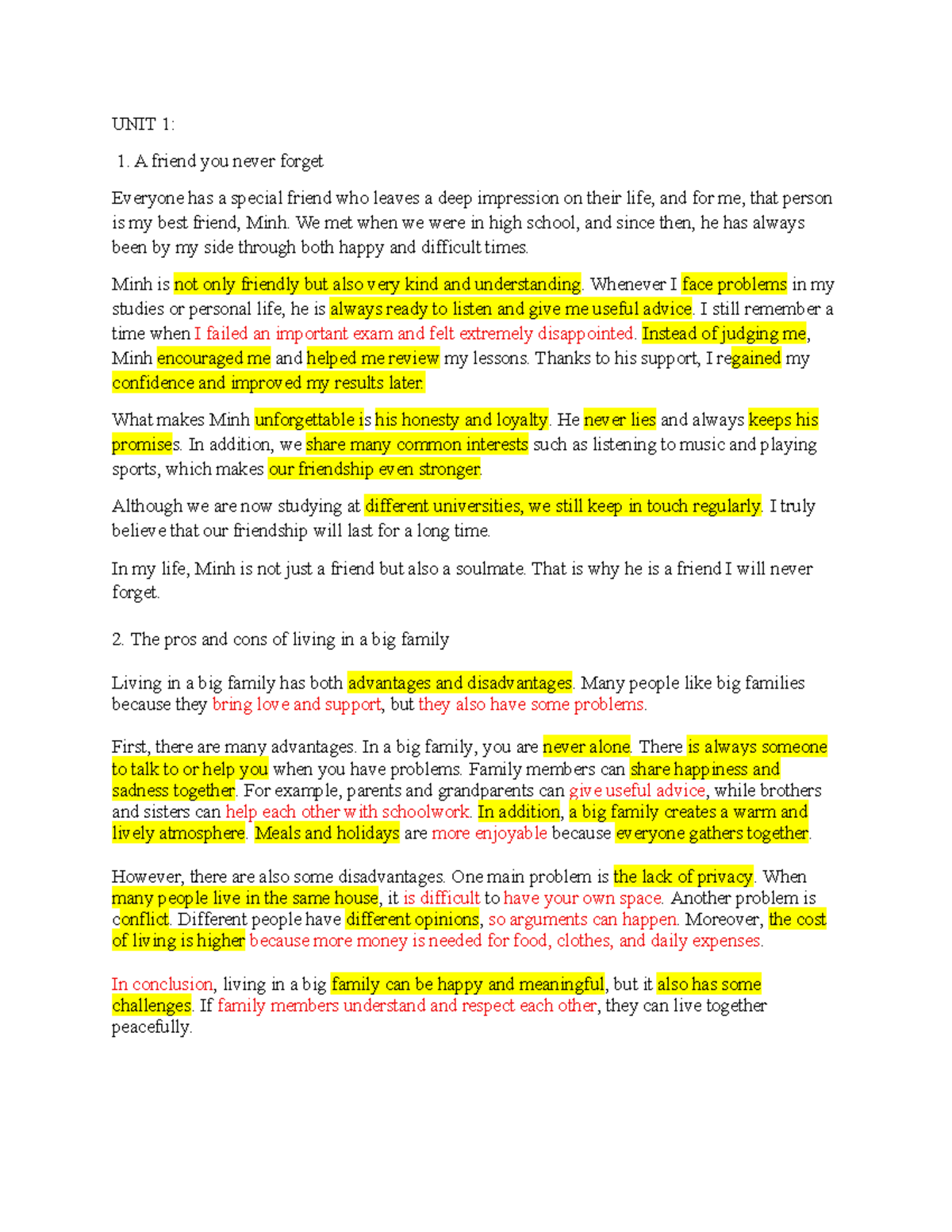 TACB3: Writing Samples on Friendship, Family, and Life Experiences ...