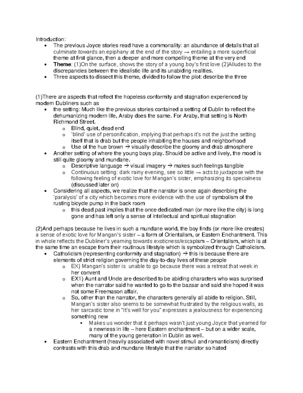 Key Points - Assignment: Analyzing Themes in Joyce's Stories (ENG 101 ...