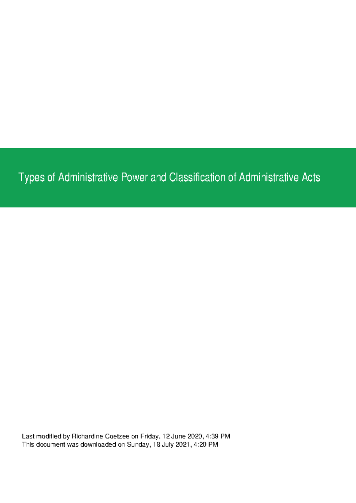Unit4 Types of Administrative Power and Classification of ...