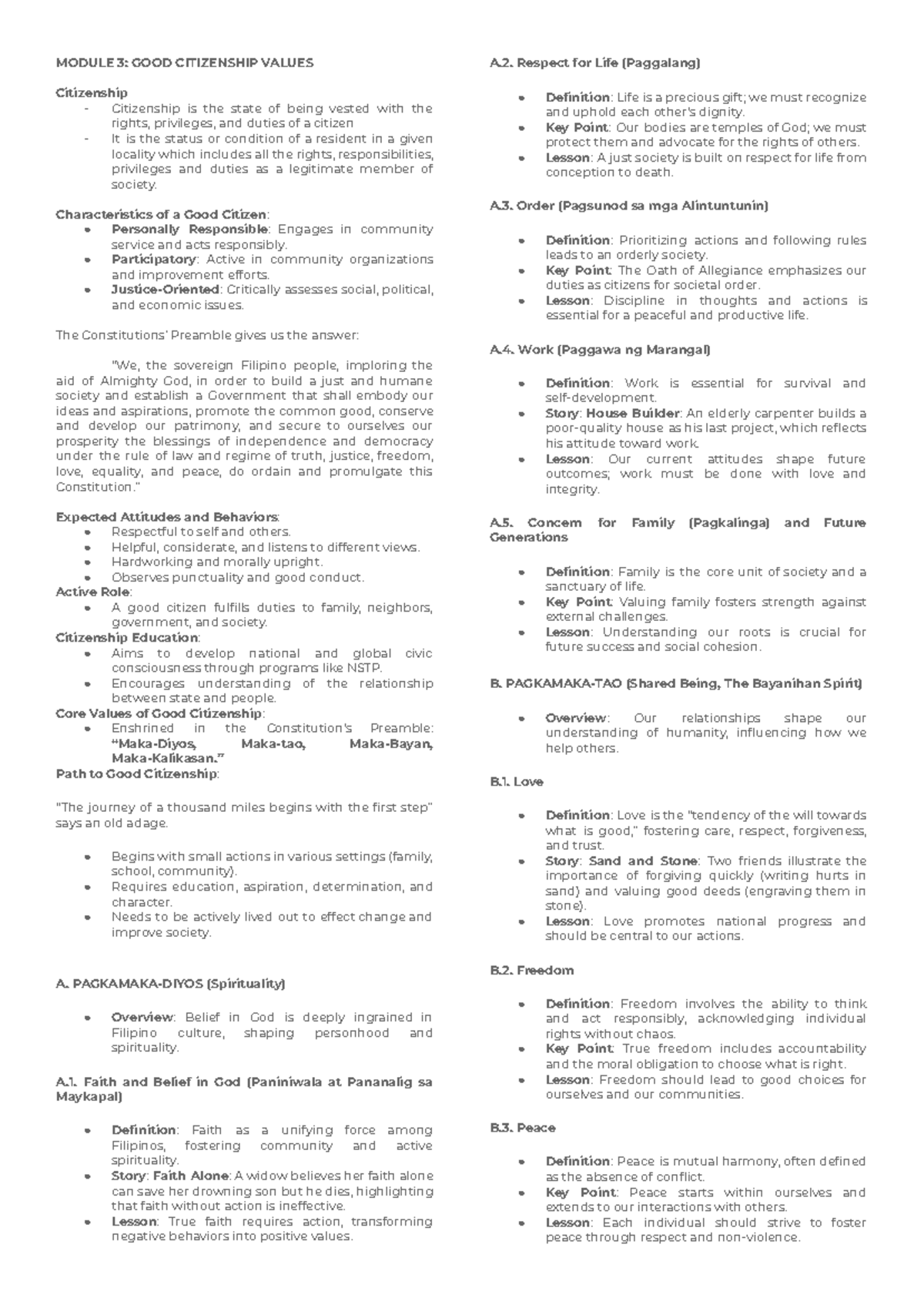 NSTP Midterm Study Notes: Good Citizenship Values and Responsibilities ...