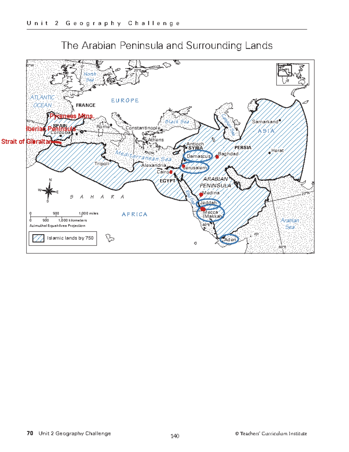 Arabian Peninsula study Map - U n i t 2 G e o g r a p h y C h a l l e n ...