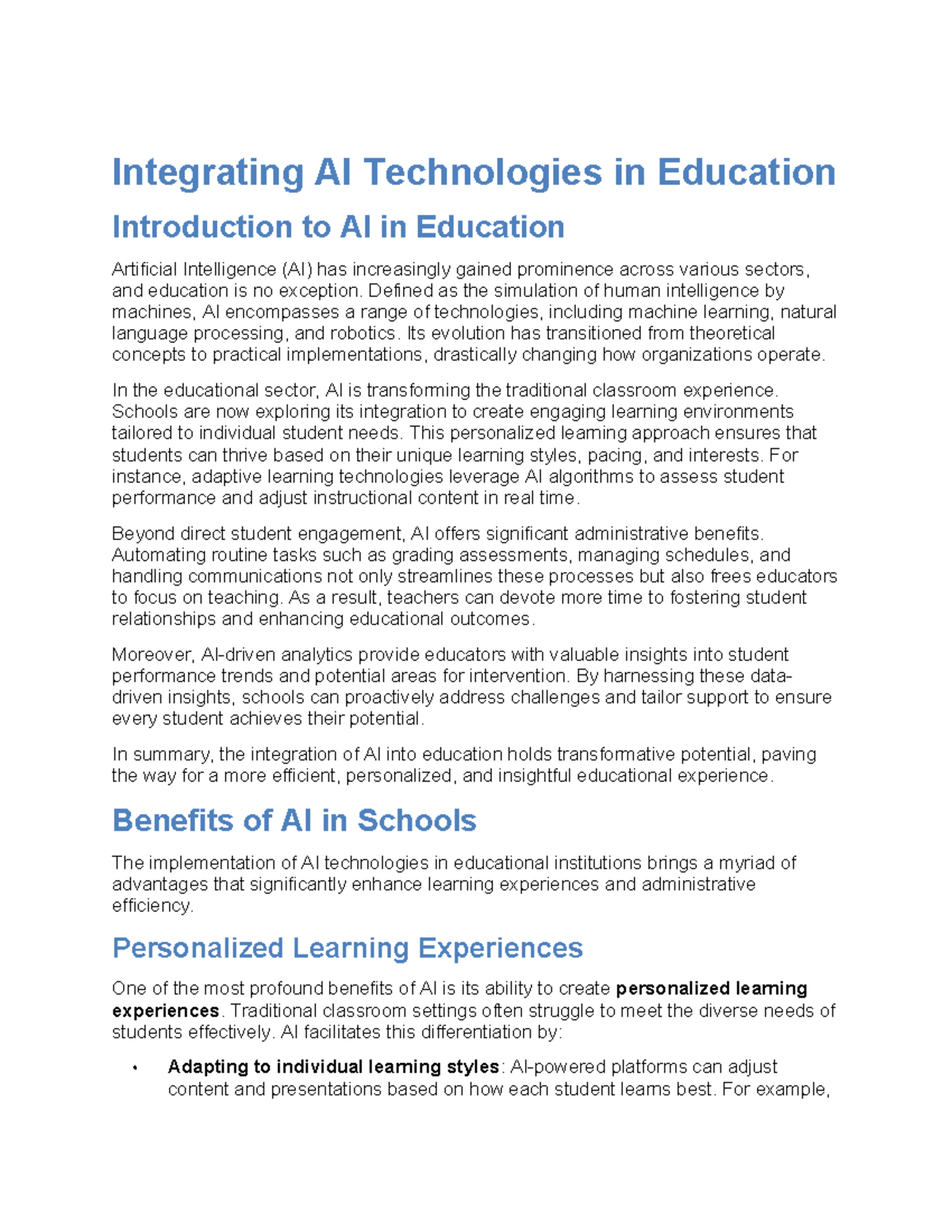 AI Integration in Education: Benefits, Challenges, and Future Trends ...