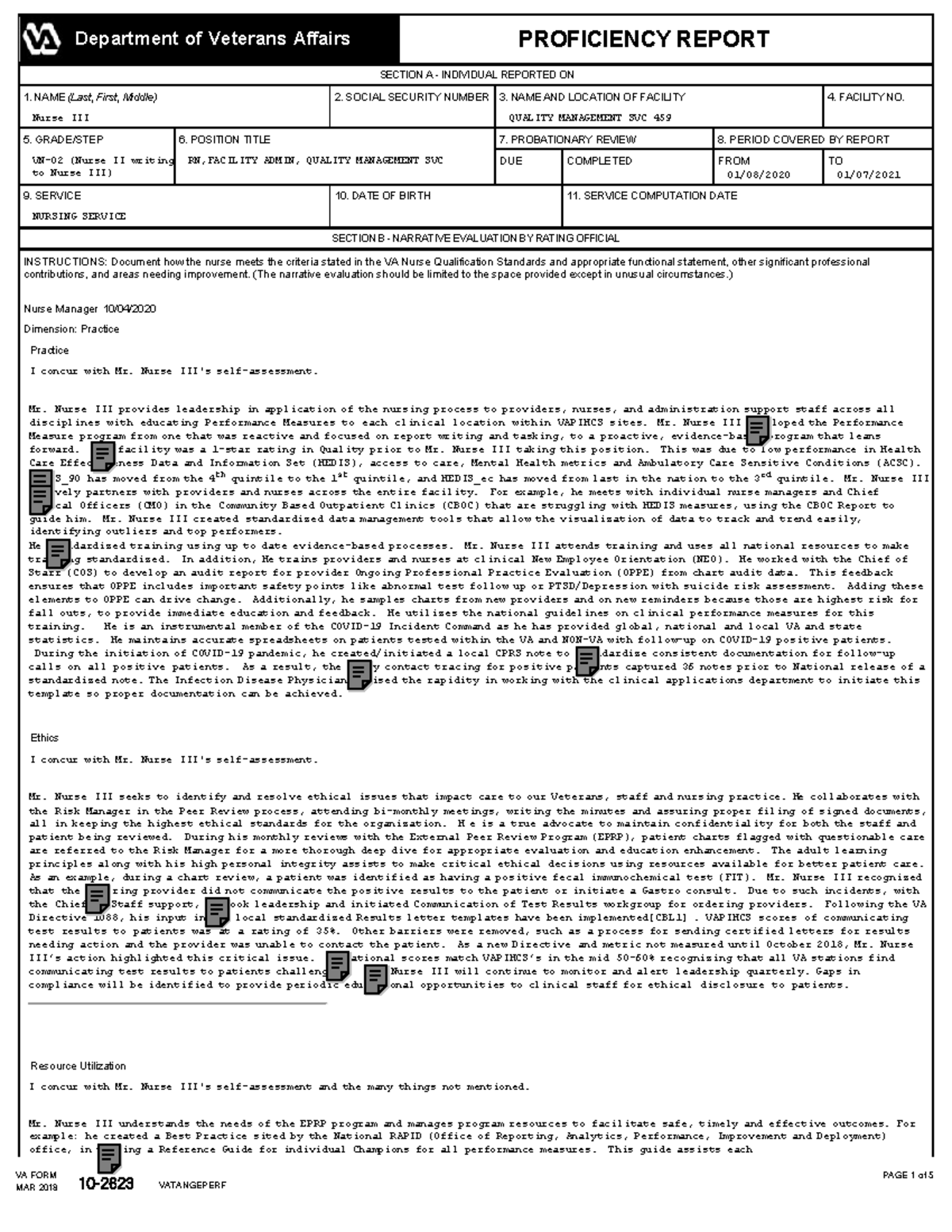 Nurse II to Nurse III VAPIHCS Proficiency Report Evaluation - Final ...