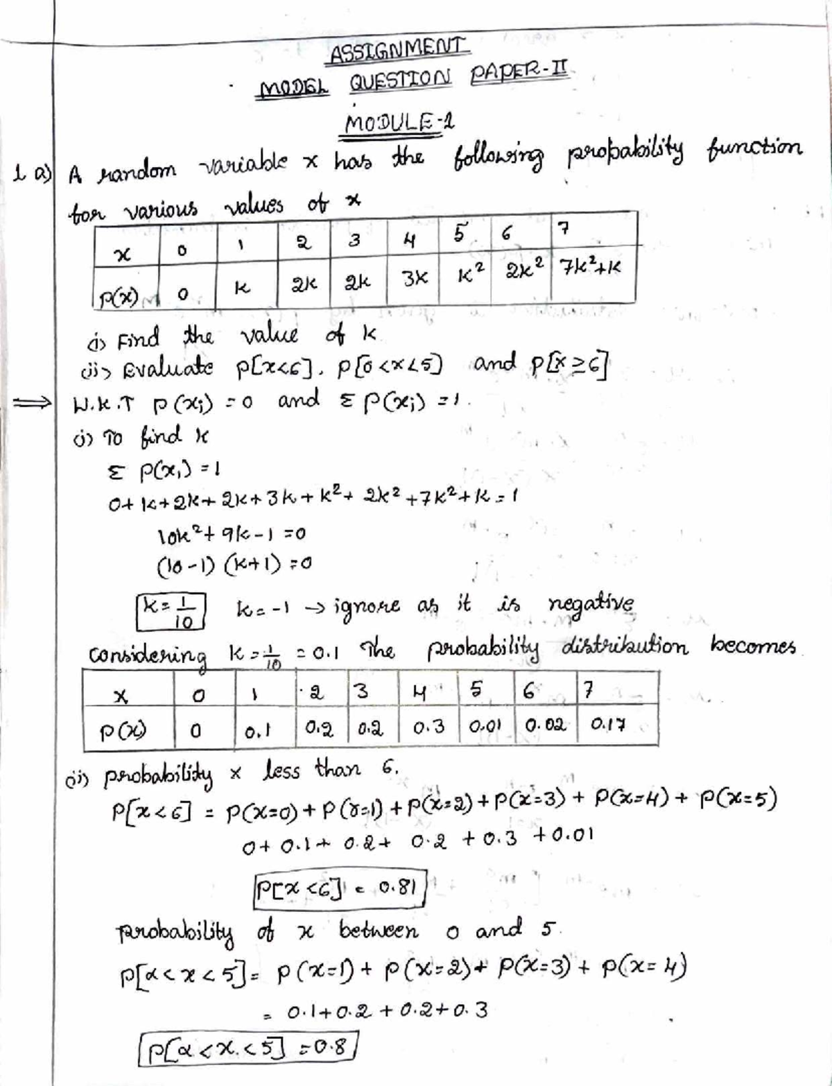 Model Question Paper 2 - Probability Distributions and Hypothesis ...