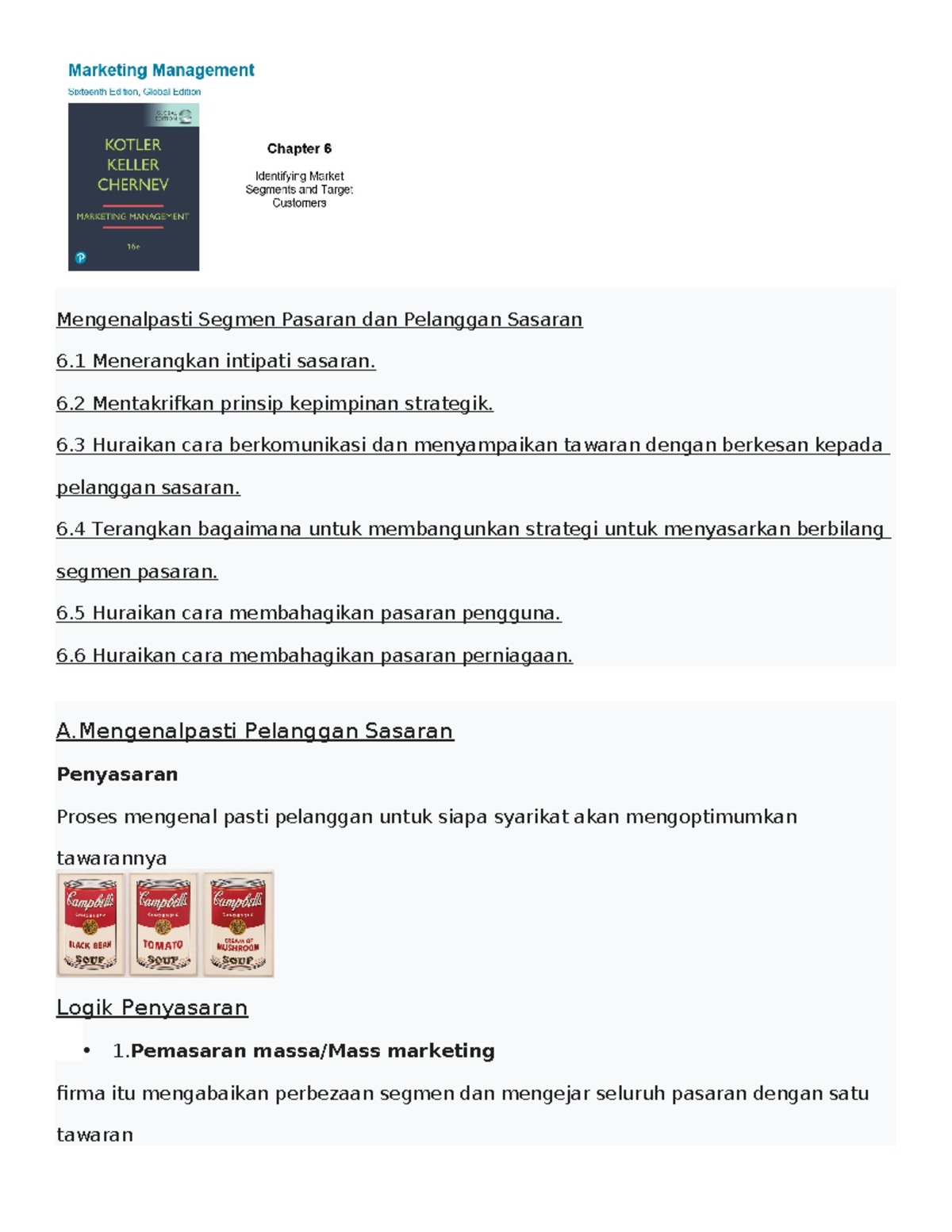 Mengenalpasti Segmen Pasaran dan Pelanggan Sasaran - bab 6 ...