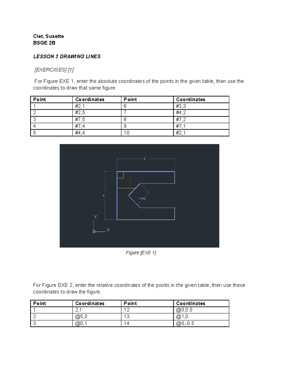 LESSON 3 BSGE 2B CAD ASSIGNMENT: DRAWING LINES EXERCISES - Studocu