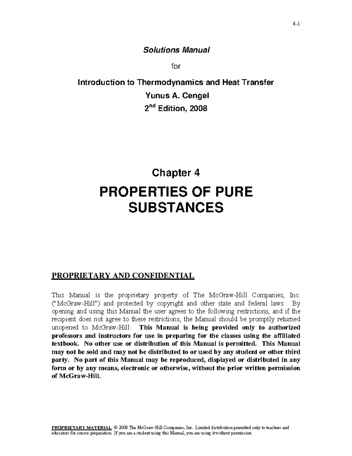 Intro to Thermodynamics & Heat Transfer (THT 2e) Solutions Manual: Chap ...