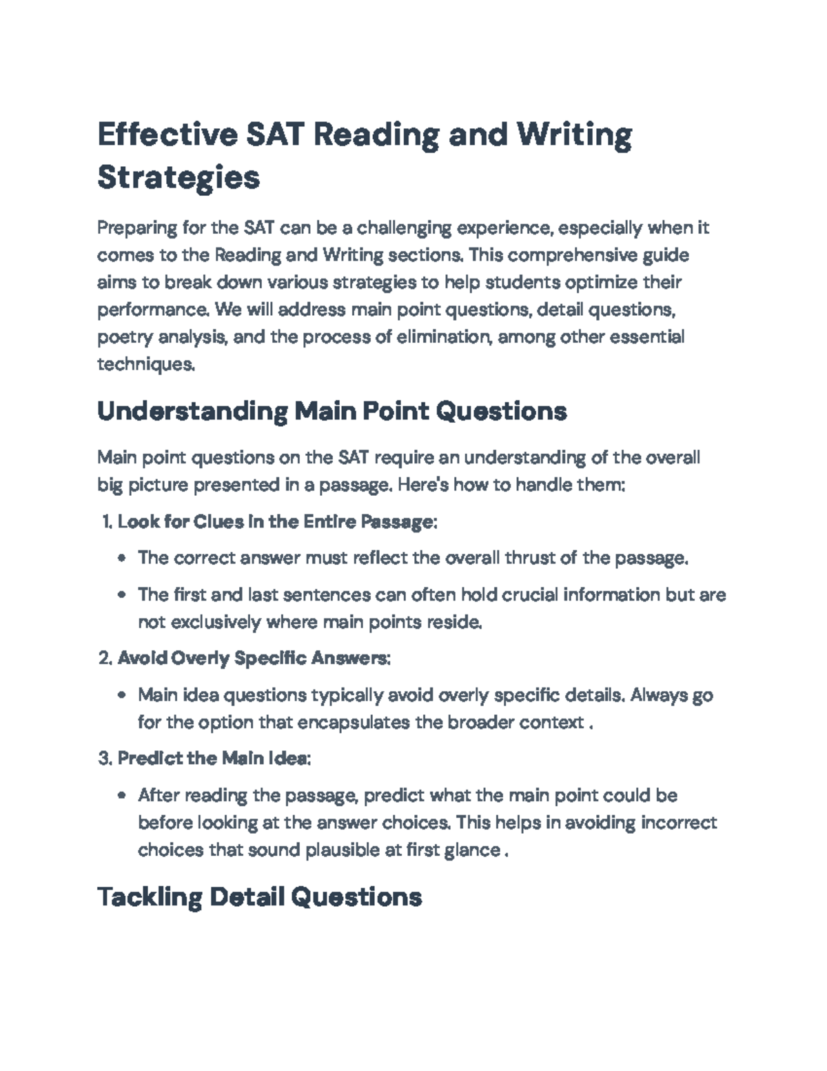 Effective Strategies for SAT Reading and Writing Prep - Effective SAT ...