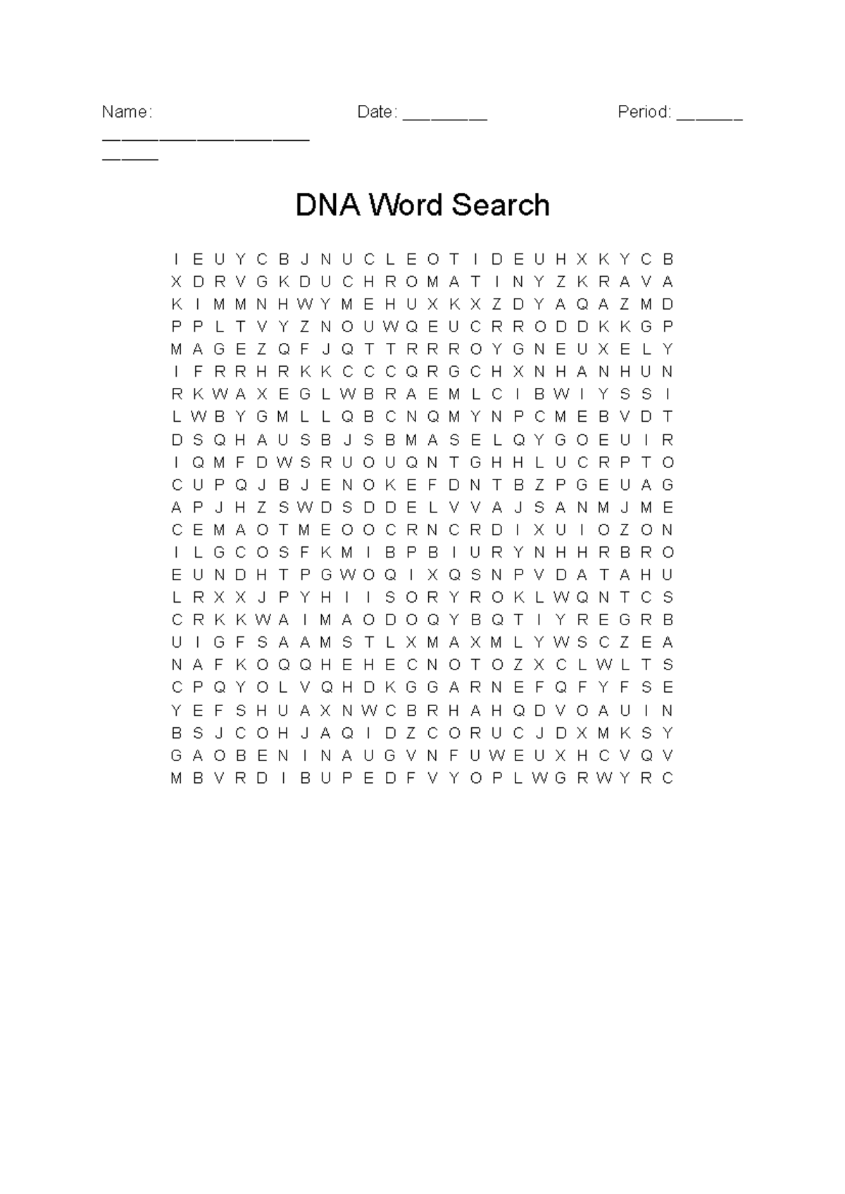 DNA Word Search 9732 62e99d18 - Name ...