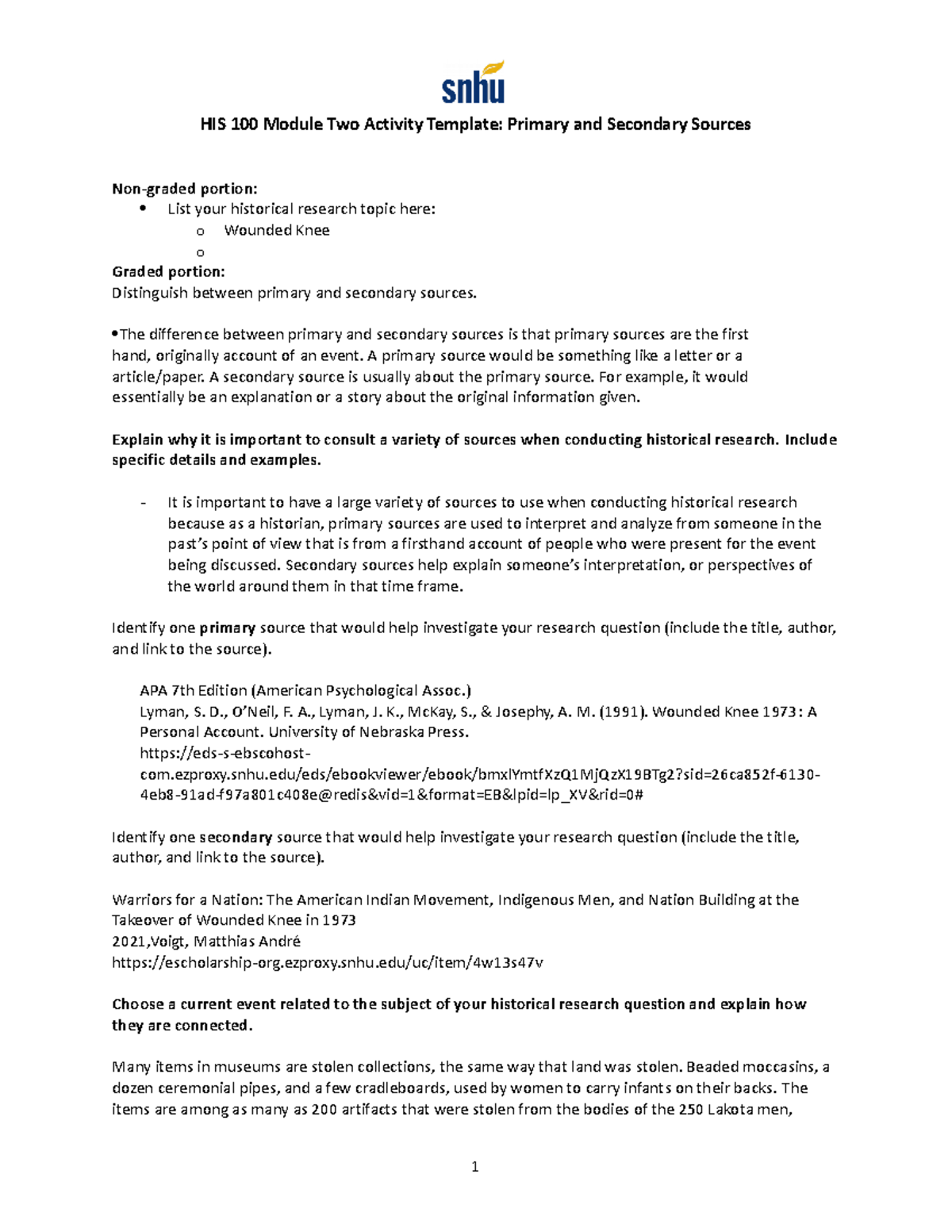 2HIS 100 Module Two Activity Sources Template - HIS 100 Module Two ...