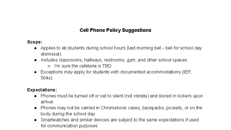 Cell Phone Policy Suggestions for Students: Guidelines & Enforcement ...