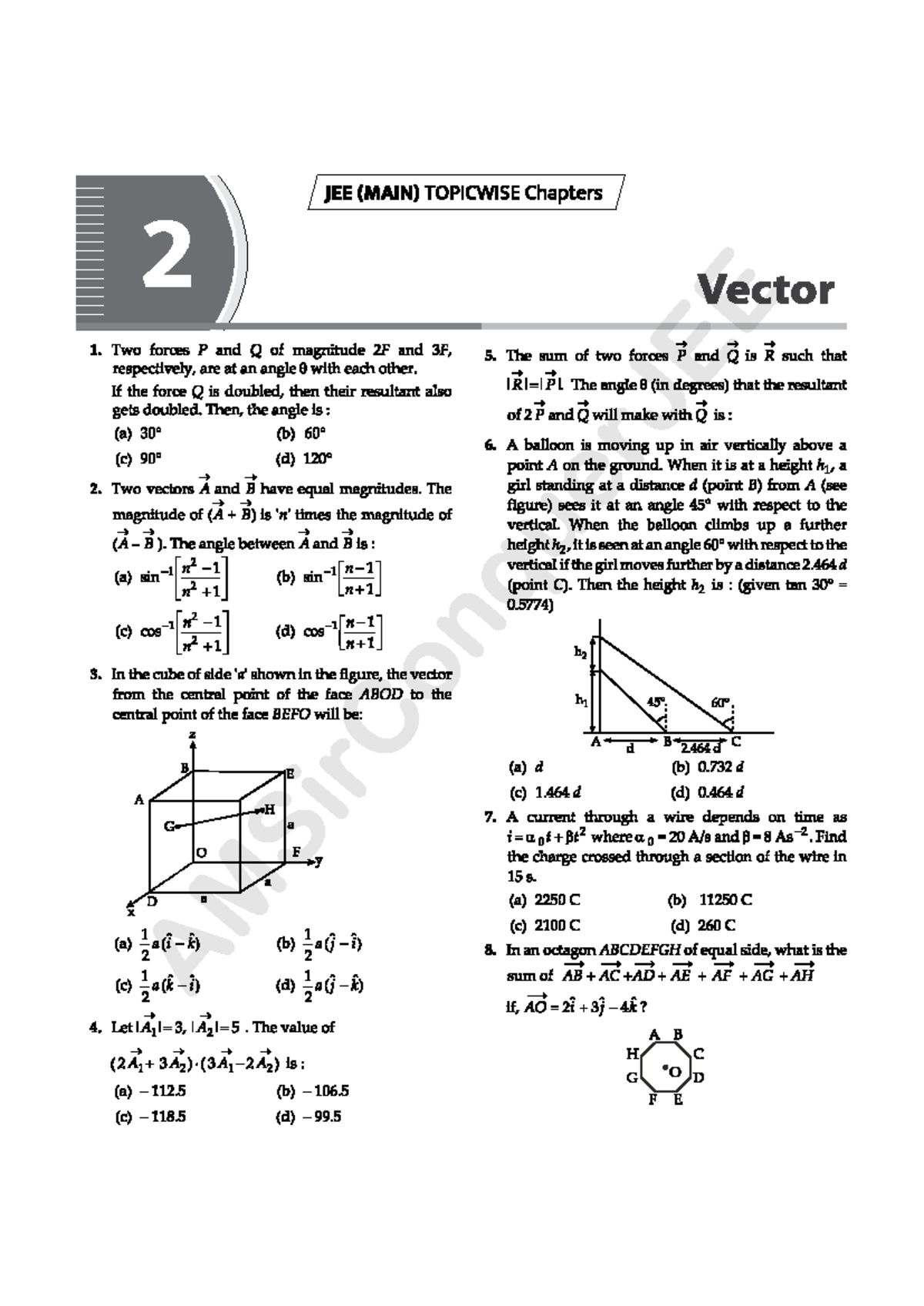 JEE (MAIN) Topicwise Notes on Vectors and Forces - Studocu