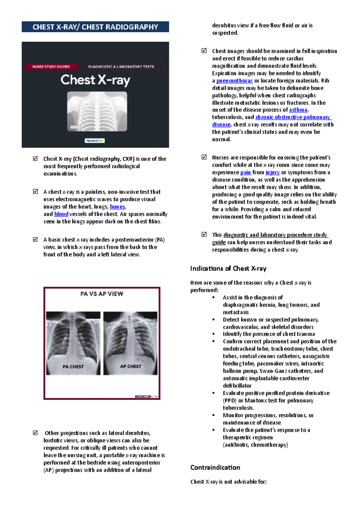 Chest Radiography (CXR) Lecture: Key Concepts & Nursing ...