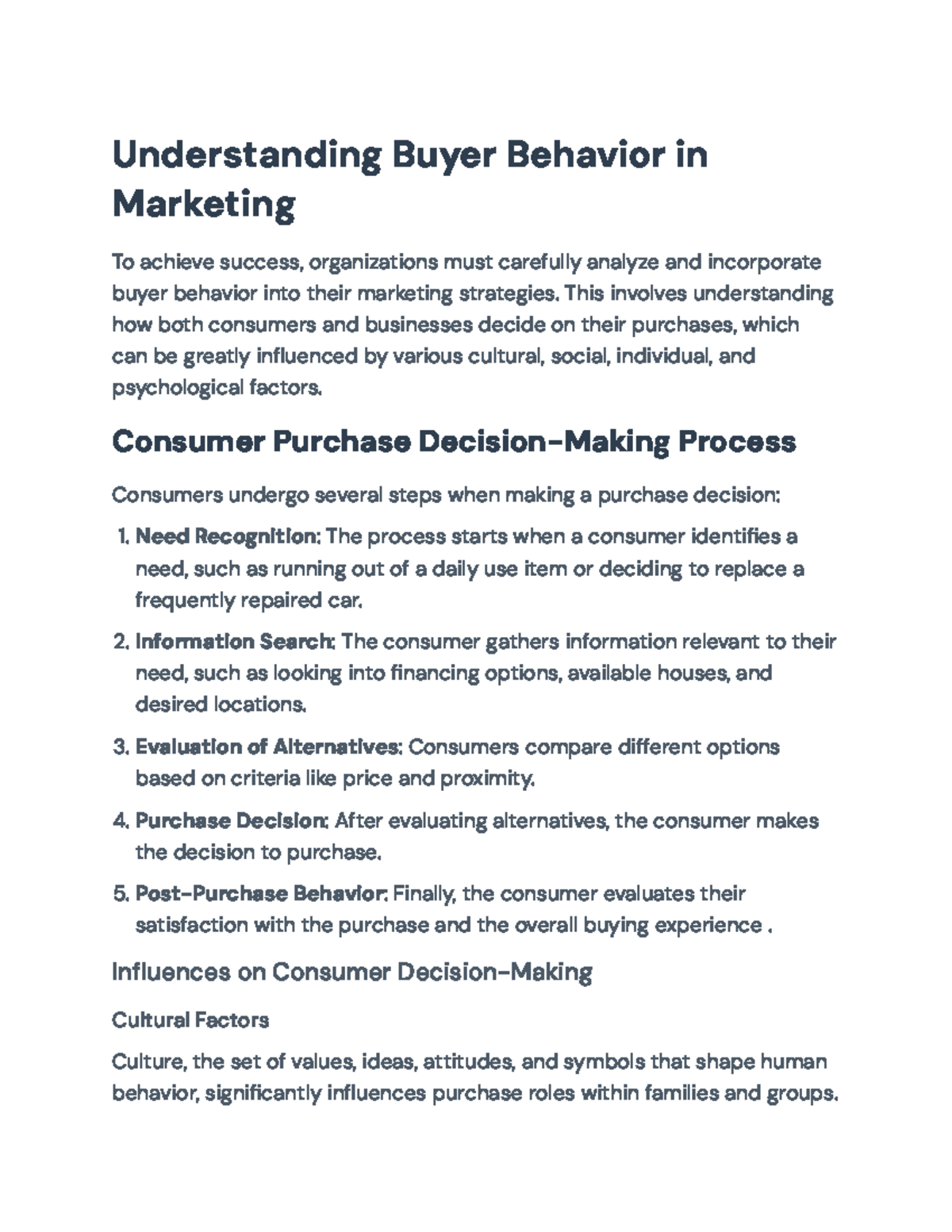 Understanding Buyer Behavior in Marketing: Key Influences and Processes ...