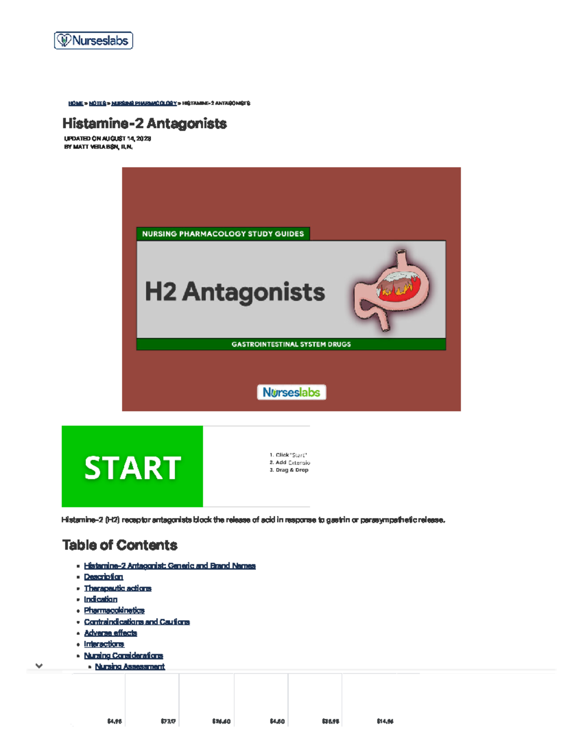 Nursing Pharmacology: In-Depth Guide to H2 Antagonists - Studocu