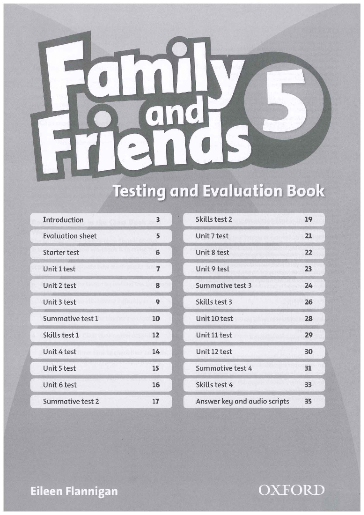Family and Friends 5 Testing & Evaluation Book Overview and Tests - Studocu