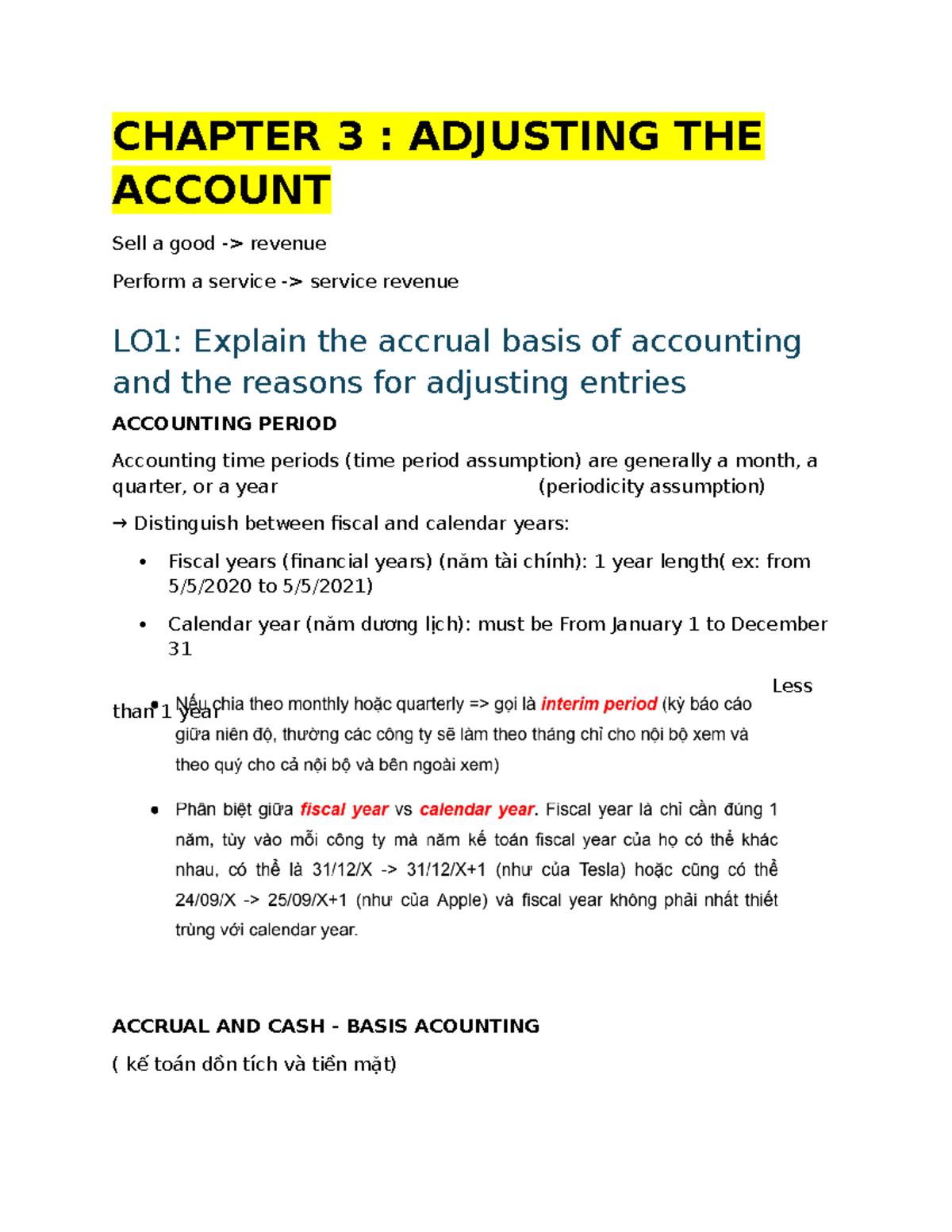 Chapter 3: Adjusting Entries in Accounting (CCC) - Studocu