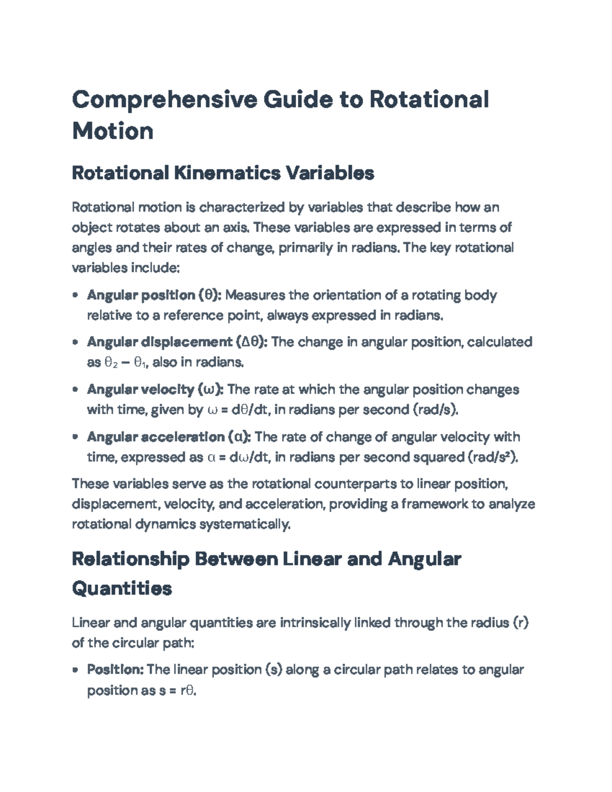 Comprehensive Guide to Rotational Motion: Key Concepts and Variables ...