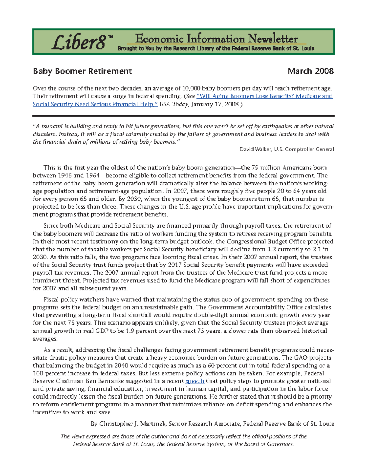 Baby Boomer Retirement Impact on U.S. Fiscal Policy and Benefits - Studocu
