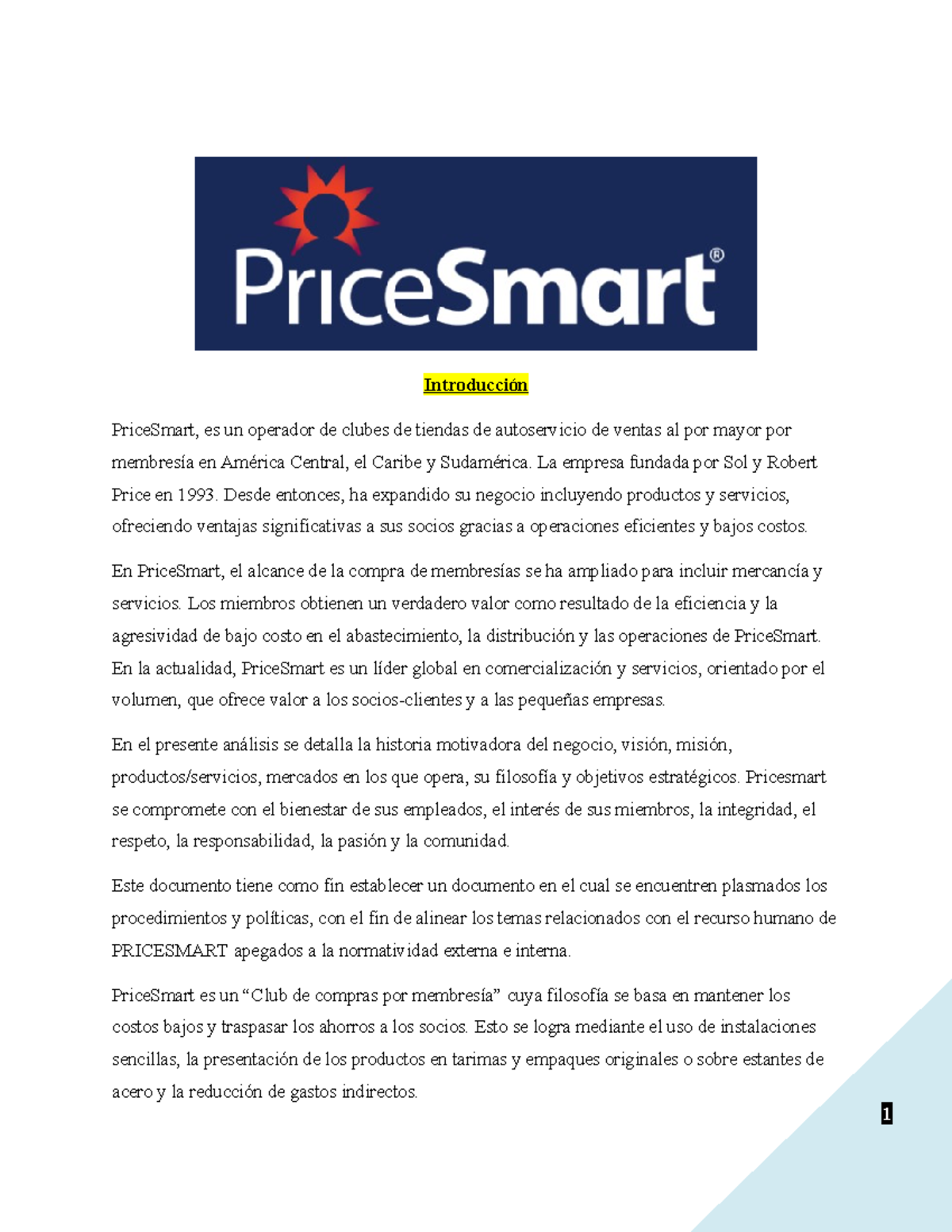 Universidad Tecnologica DE Santiago - Introducción PriceSmart, es un ...