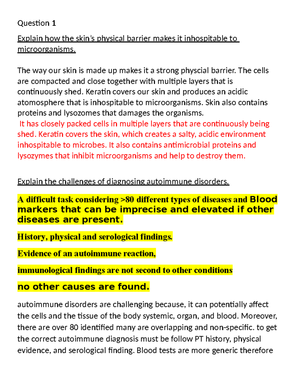 Patho 3 Final Exam Study Notes: Immune System and Disorders - Studocu