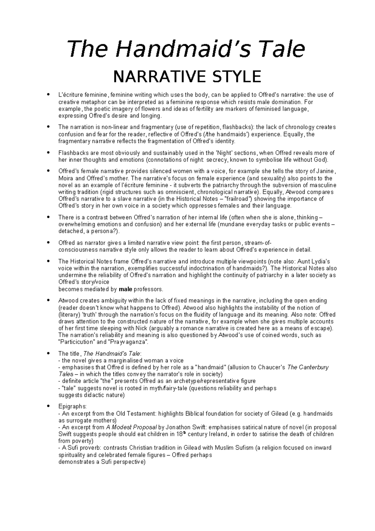 Writers' Techniques in "The Handmaid's Tale": A Deep Dive Analysis ...