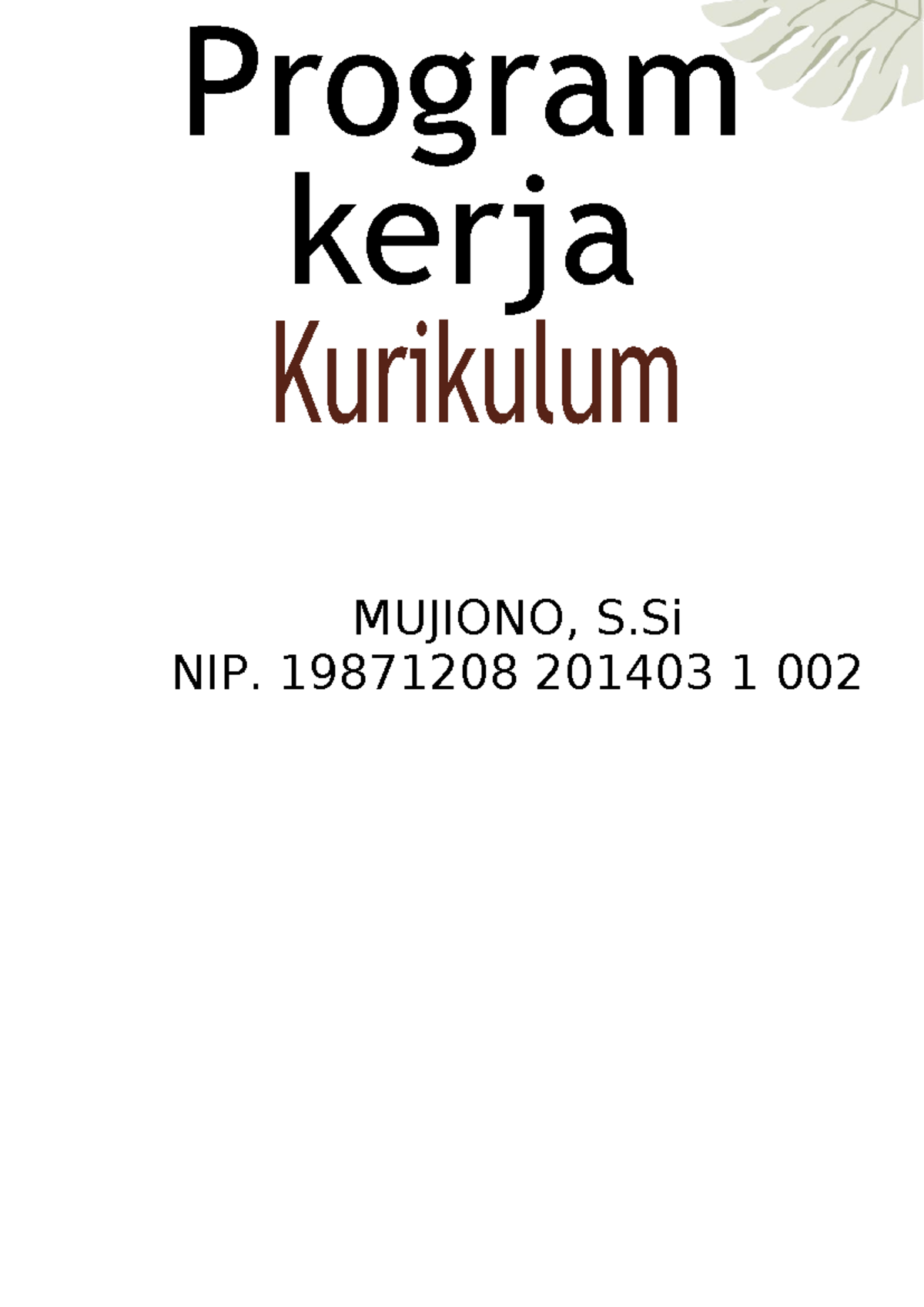Laporan Program Kerja Kurikulum Ganjil 2025-2026 di SMP Negeri 2 ...