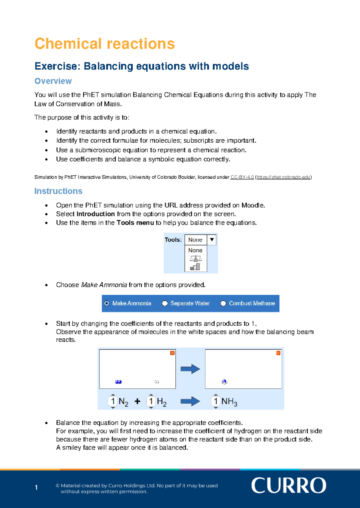 Balancing Chemical Reactions Exercise: IEB Simulation Guide - Studocu