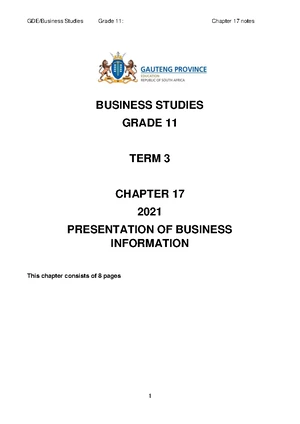 2021 Business Studies Grade 11 Notes TERM 3 Entrepreneurial Qualities ...