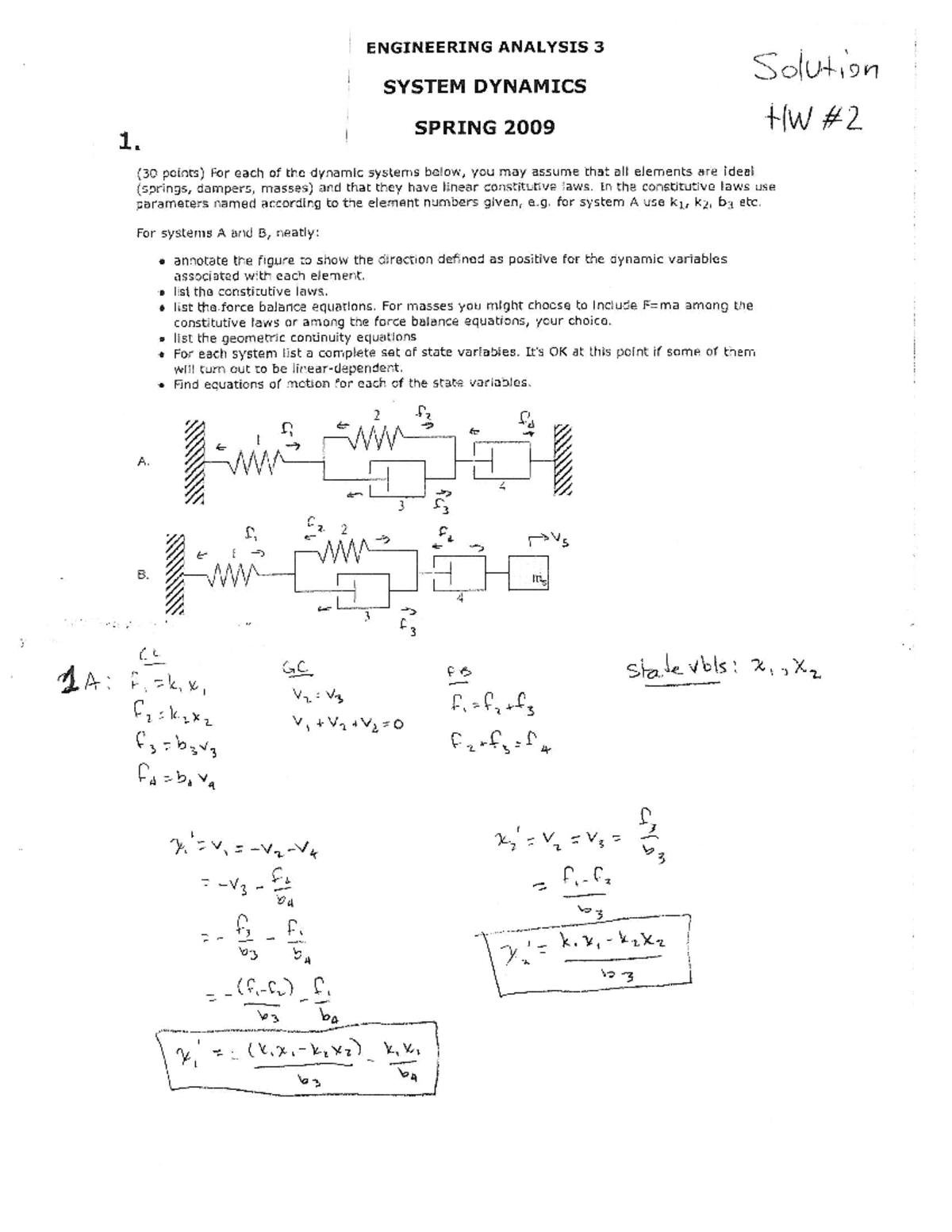 HW2 Solutions - EA3 Engineering Analysis 3 Homework Spring 2009 - Studocu