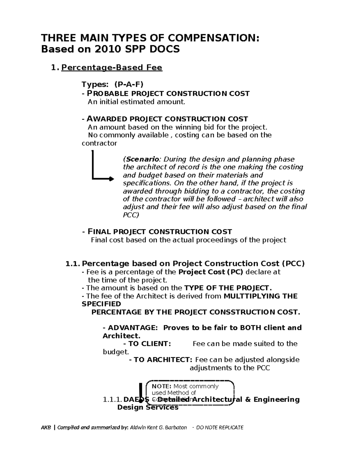 Compensation Methods in Architecture: SPP Docs Overview (SPP DOC 1 ...