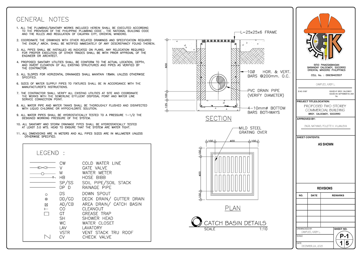 CAMPUED, KIR L. Plumbing Plan for Two Storey Commercial Bldg - Studocu