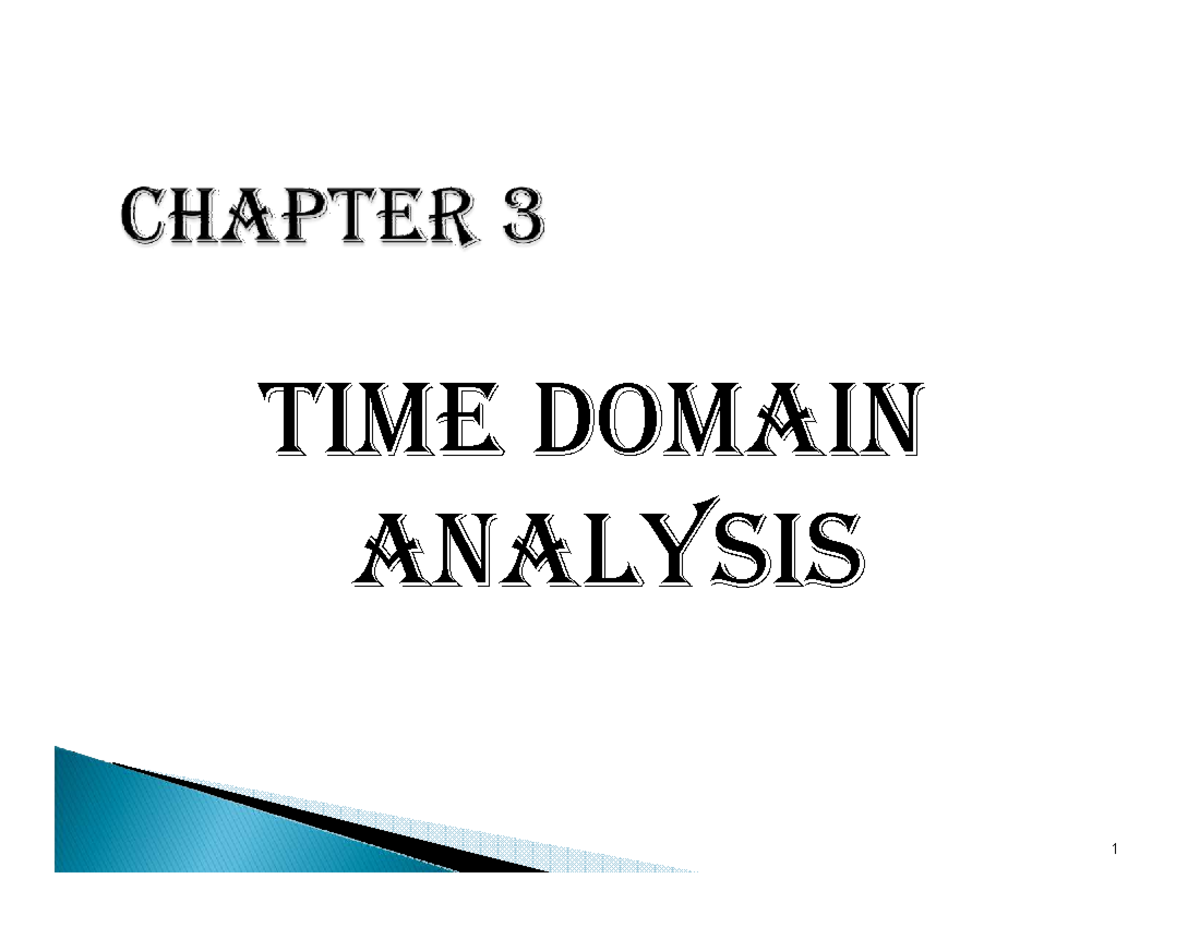 Chapter 4 TIME Domain Analysis ( Transient Response) - TIME DOMAIN ...