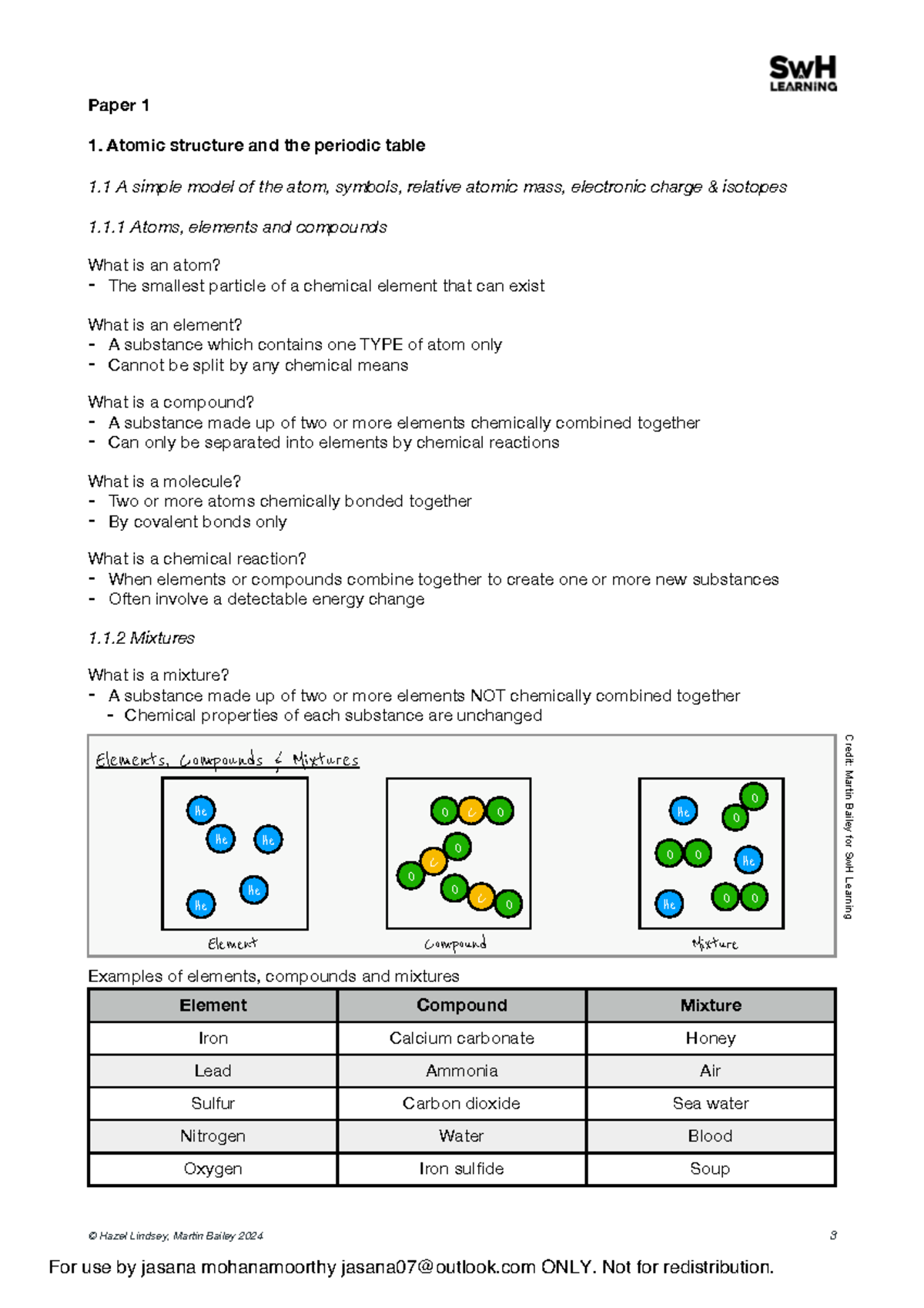 AQA Trilogy GCSE Chemistry Paper 1: Atomic Structure & Periodic Table ...