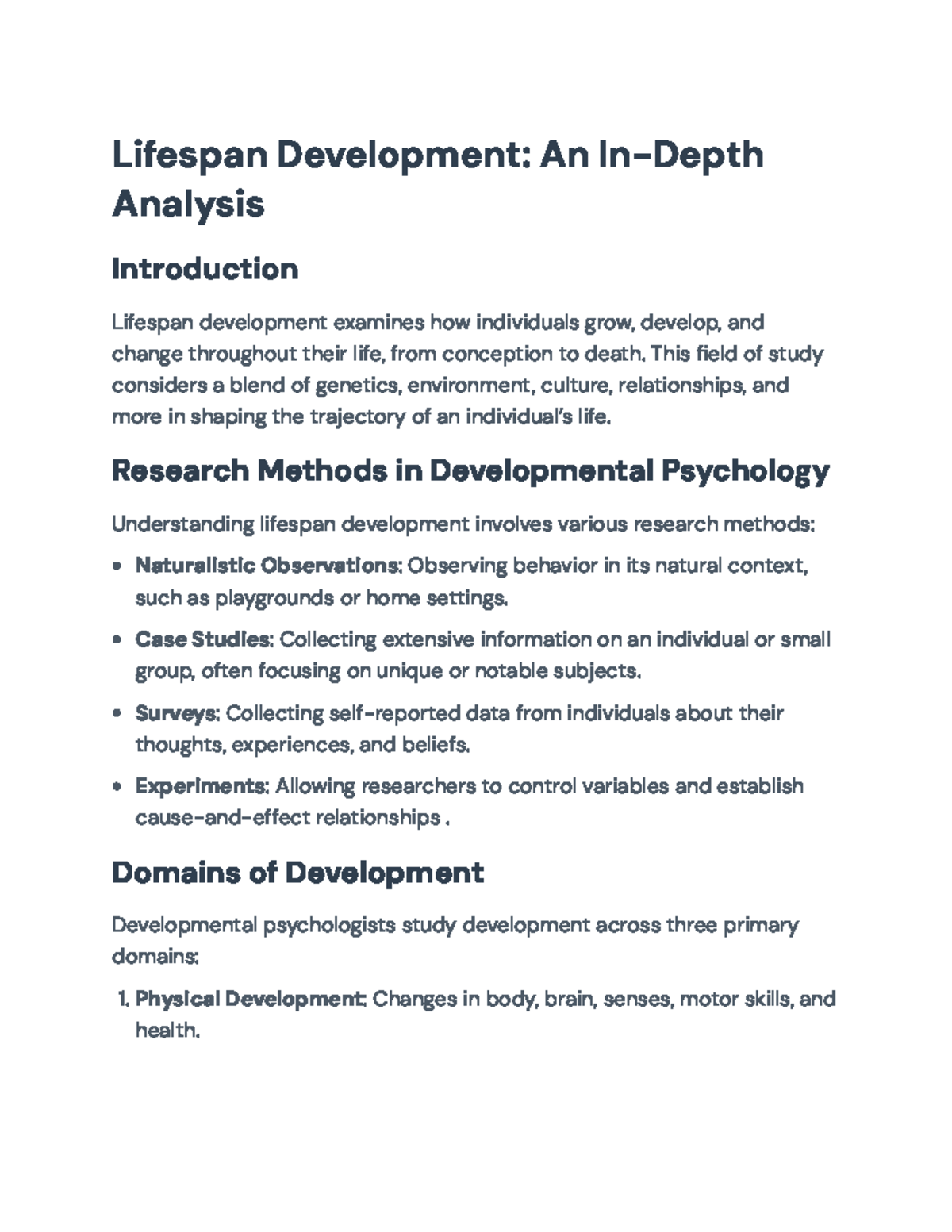 Lifespan Development Theories and Stages: A Comprehensive Overview ...