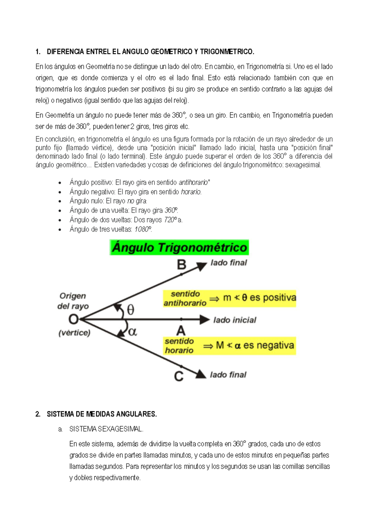 Diferencias entre el Ángulo Geométrico y Trigonométrico en Matemáticas ...