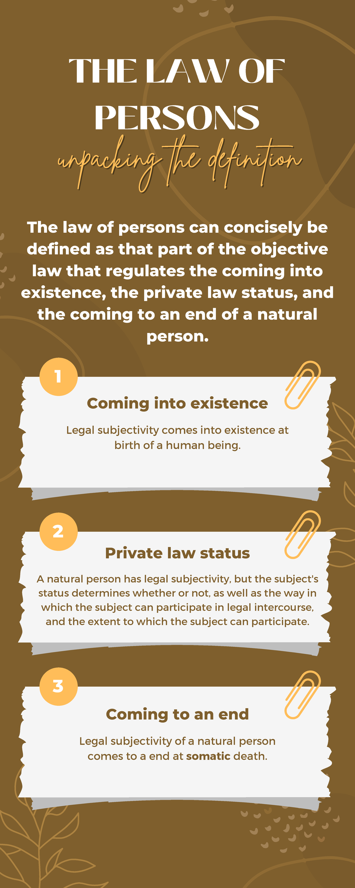 Law of persons defined - A definition of the law of person is given and ...